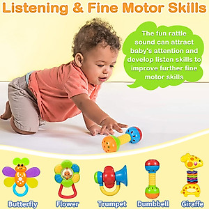10PCS Baby Toys 0-3-6 Months Teething Toys for Babies 0-6-12 Months Baby Rattles 0-3-6 Months Infant Newborn Toys Baby Toys 6 to 12 Months Sensory Toys Rattles for Babies 0-6 Months Birthday Gifts