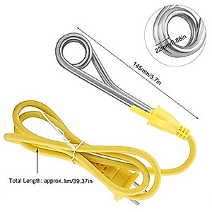 Mini Electric Heater Element,600W Mini Boiler Hot Water Coffee Immersion Travel Use CN Plug 220V,for Household, Office, University Dorm or Travel use