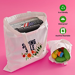 Sublimation Blank Tote bags, 20Pack Canvas Tote Bags 16.1 x 15.4 Inch, 9.1 x 8.3 Inch Small Canvas Tote Bags Reusable Grocery Bags Shopping Cloth Bags for Heat Transfer, DIY, Christmas Craft, White