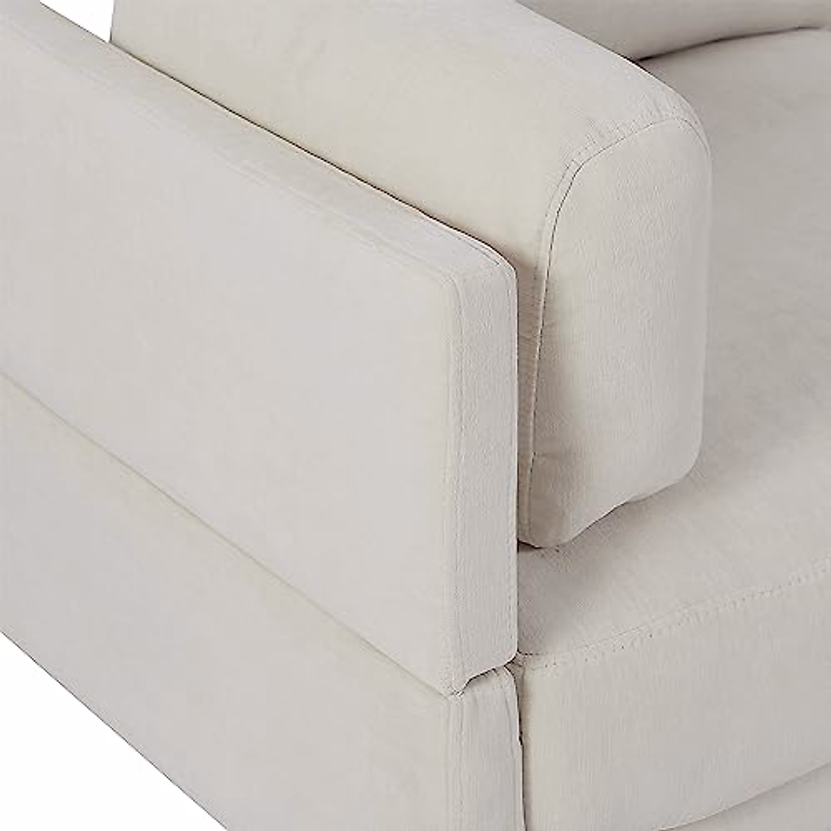 Aiuyesuo Modern L-Shaped Convertible Sectional Sofa with Reversible Chaise, Linen Fabric Upholstery Couch for Living Room Office, Sturdy Wooden Frame (Beige-4)