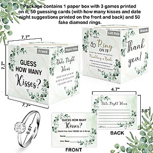 Bridal Shower Games-3 Wedding Games:Put a Ring On It Games,Guess How Many Kisses,Date Night Ideas.Eucalyptus Bridal Shower Decor,Wedding Shower Games,Engagement Party Games,Bachelorette Party Games,1