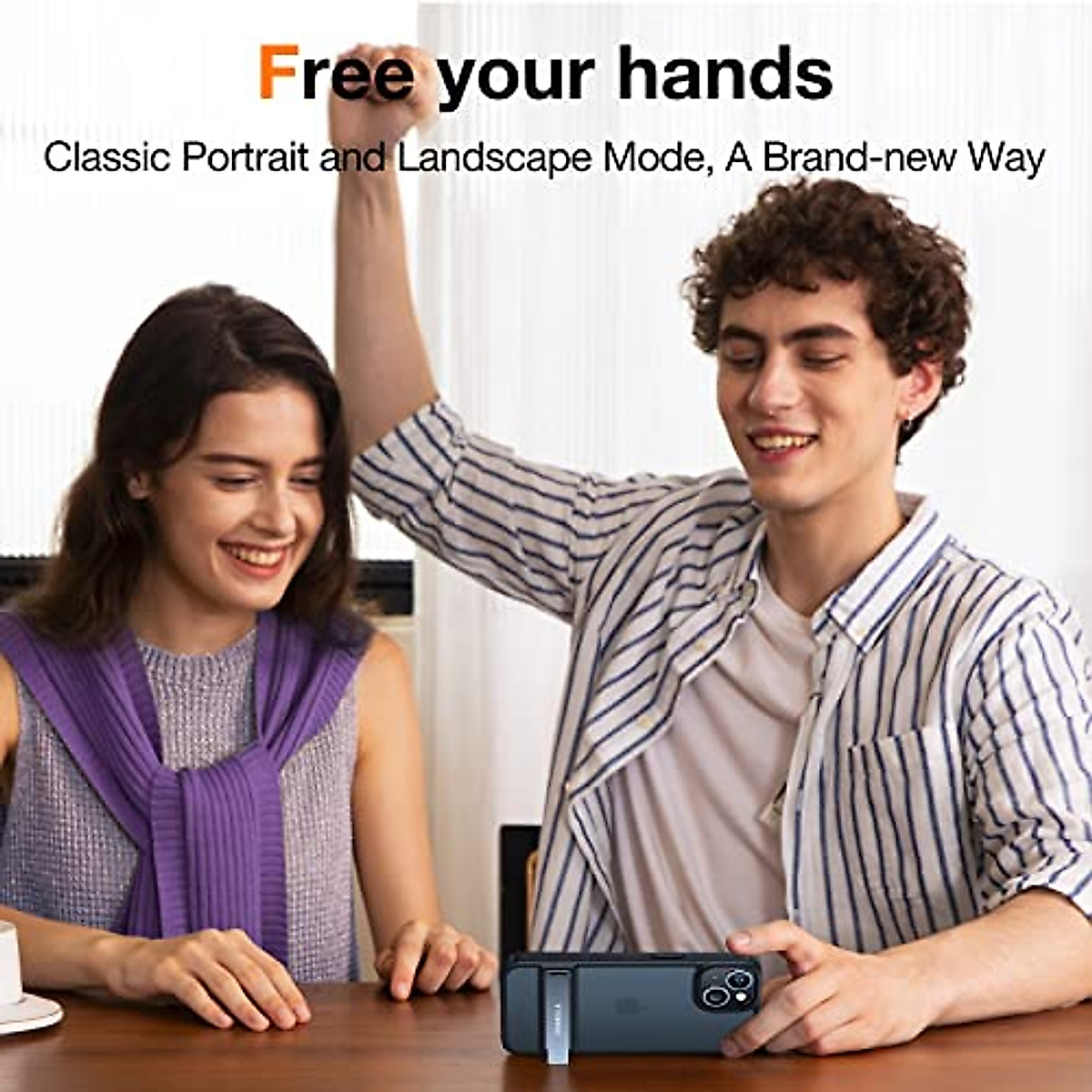 TORRAS MarsClimber Designed for iPhone 13 Case/iPhone 14 Case, [3 Stand Ways] [8FT Military Grade Shockproof] Translucent Matte Thin Slim Phone Case for iPhone 14/ iPhone 13 with Stand, Black