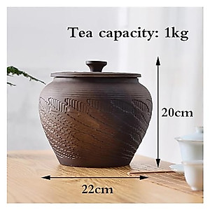 TANIDA Chinese Vintage Porcelain Sealed Storage Jar,Chinese Tradition Ceramic Tea Canister with Lid,Embossed Texture Tea Storage Jars Tea Tins Can for Kitchen Tea Coffee for Kit B (Color : A)