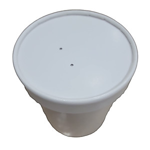 Popular Shop Stop 16 oz Paper Containers with Vented Lids for Soup, Ice Cream, To Go, 50 Cups and 50 Lids - White