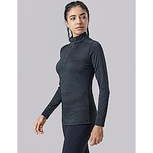 Women's Quick Dry Long Sleeve Quarter Zip Pullover Shirts with Thumb Holes and Pocket (Set 1, X-Small)