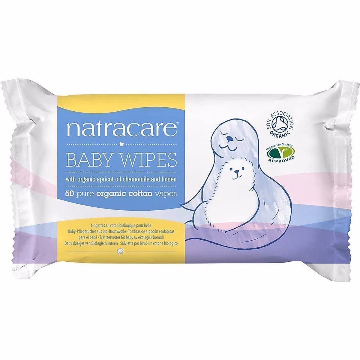 Natracare Organic Cotton Baby Wipes 50 ct (6-Pack)