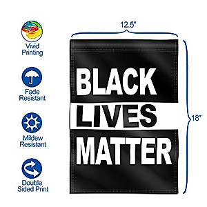 ANLEY Double Sided Premium Garden Flag, Black Lives Matter Decorative Garden Flags - Weather Resistant & Double Stitched - 18 x 12.5 Inch