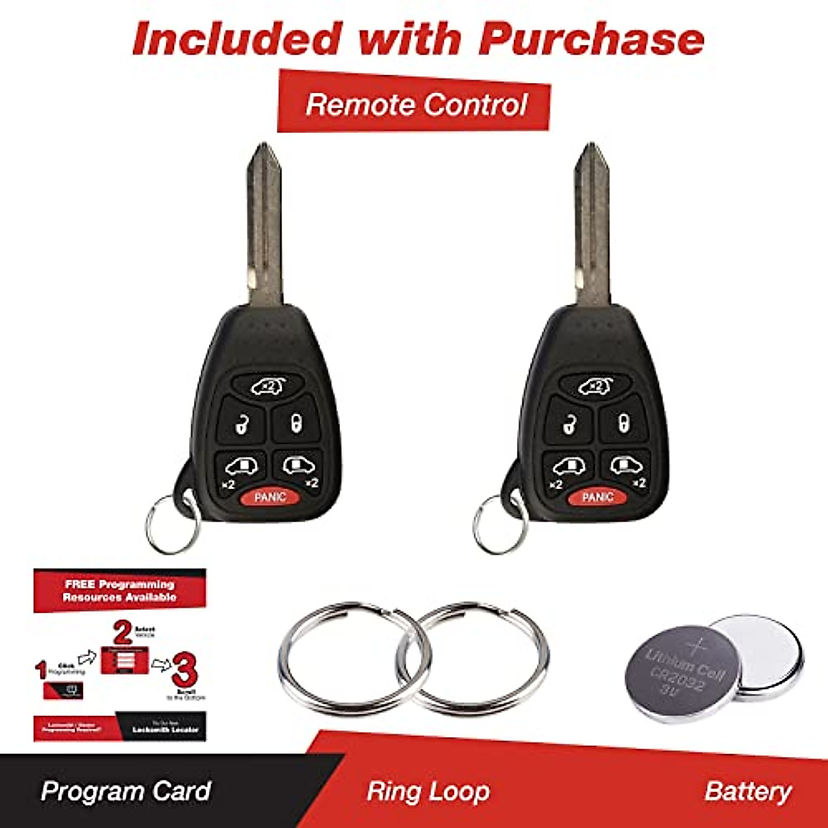KeylessOption Keyless Entry Remote Control Car Key Fob Ignition Key Replacement for M3N5WY72XX (Pack of 2)