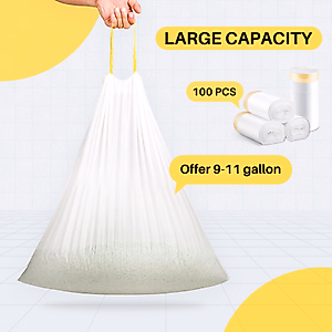 Miracolo Cat Litter Box Liner, Extra Durable Jumbo Drawstring Kitty Litter Bags Compatible with Litter Robot 3/4, Automatic Pull Waste Drawer Cat Litter Liners 100 Count - 29.13" x 23.62"