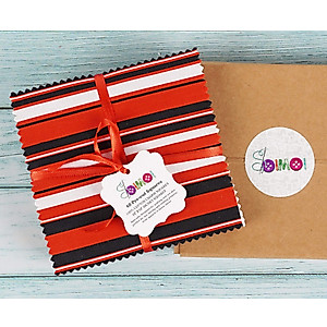 Soimoi Christmas Theme Print Precut 10-inch Cotton Fabric Quilting Squares Charm Pack DIY Patchwork Sewing Craft