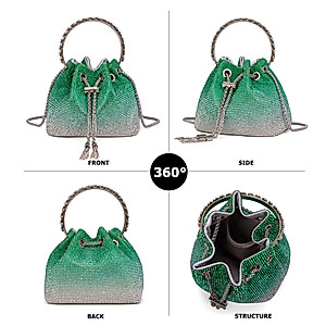 Sweetovo Bling Crystal Rhinestone Purse for Women Sparkly Clutch Handbag Crossbody Bag for Evening Wedding Party Prom