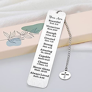 Inspirational Bookmark Christian Gifts for Women Men, Bible Verse Bookmark for Kids Teens Book Lovers, Religious Church Gift for Friend Female,Birthday Christmas Stocking Stuffers for Her Him Girl Boy