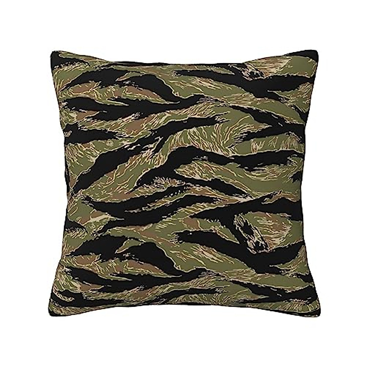 WURTON Tiger Stripe Camo Print Throw Pillow Covers, Soft Square Cushion Case,for Sofa, Couch,Bed Chair-18 X 18 Inch