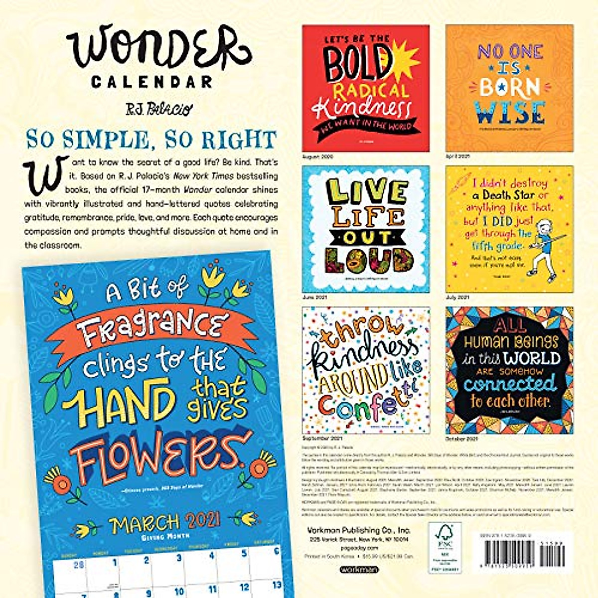 Wonder Wall Calendar 2021
