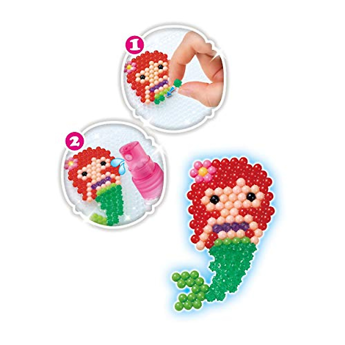 Aquabeads Disney Princess Creation Cube, Complete Arts & Crafts Bead Kit for Children - Over 2,500 Beads & Display Stand The Create Belle, Ariel, Tiana, Rapunzel and More
