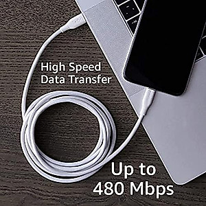 Amazon Basics USB-C to Lightning ABS Charger Cable, MFi Certified Charger for Apple iPhone 14 13 12 11 X Xs Pro, Pro Max, Plus, iPad, 6 Foot, White