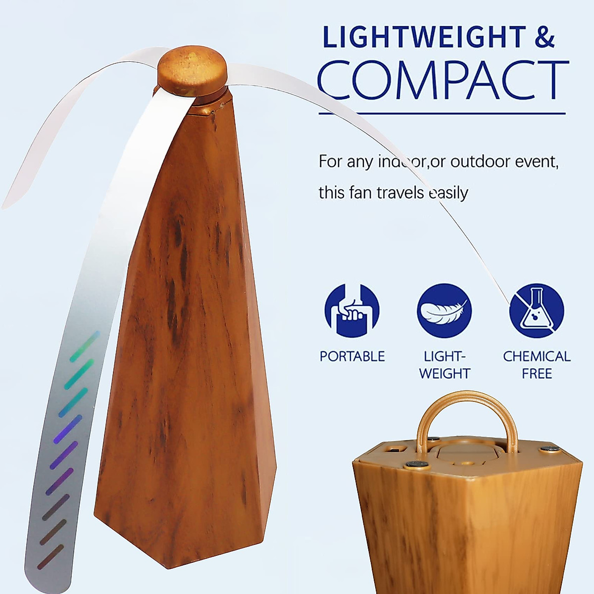 Molpafe Table Fans, Portable and Soundless, USB or Batteries Powered, With Soft Fan's Blades, Keeps Your Food Clean, Suitable for Home, Patio, Restaurant, BBQ and Picnic (2 Pack)-004