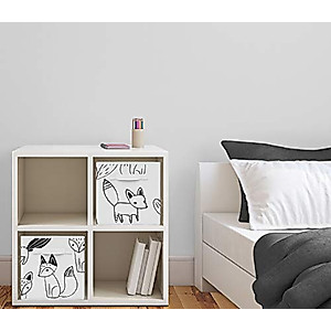 Sweet Jojo Designs Organizer Storage Bins for Black and White Fox Collection - Set of 2