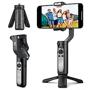 Gimbal Stabilizer for Smartphone, 3-Axis Phone stabilizer with Tripod, Foldable Phone Gimbal for Android and iPhone 14 PRO MAX, Stabilizer for Video Recording with 600° Auto Rotation - hohem iSteady X