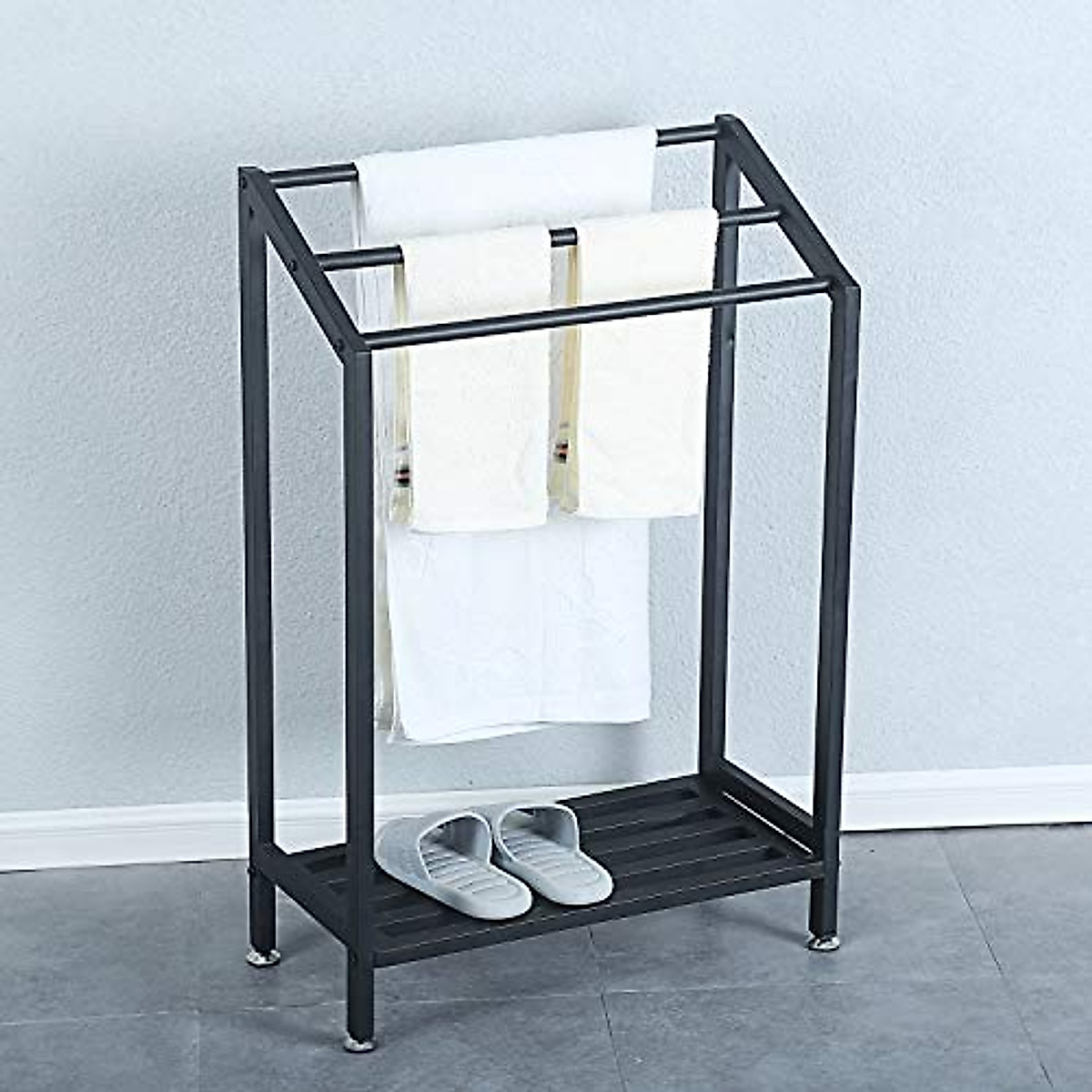 Womio Free Standing 3 Tier Metal Towel Rack,Metal Towel Bathroom Rack 3 Bars