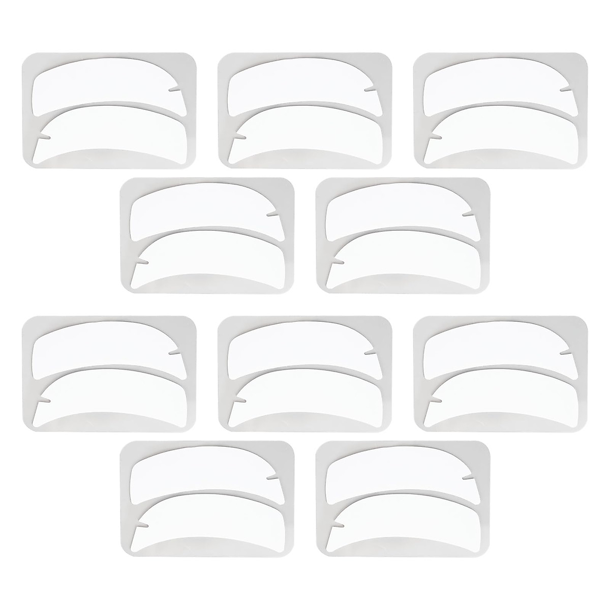 10 Pairs Reusable Silicone Under Eye Gel Pads for Eyelash Extensions, Flexible Notch Design Eyelash Extension Patches for Salons Individuals Schools (White)