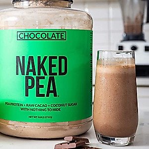 Chocolate Naked Pea Protein - Pea Protein Isolate from North American Farms - 5lb Bulk, Plant Based, Vegetarian & Vegan Protein. Easy to Digest, Non-GMO, Gluten Free, Lactose Free, Soy Free