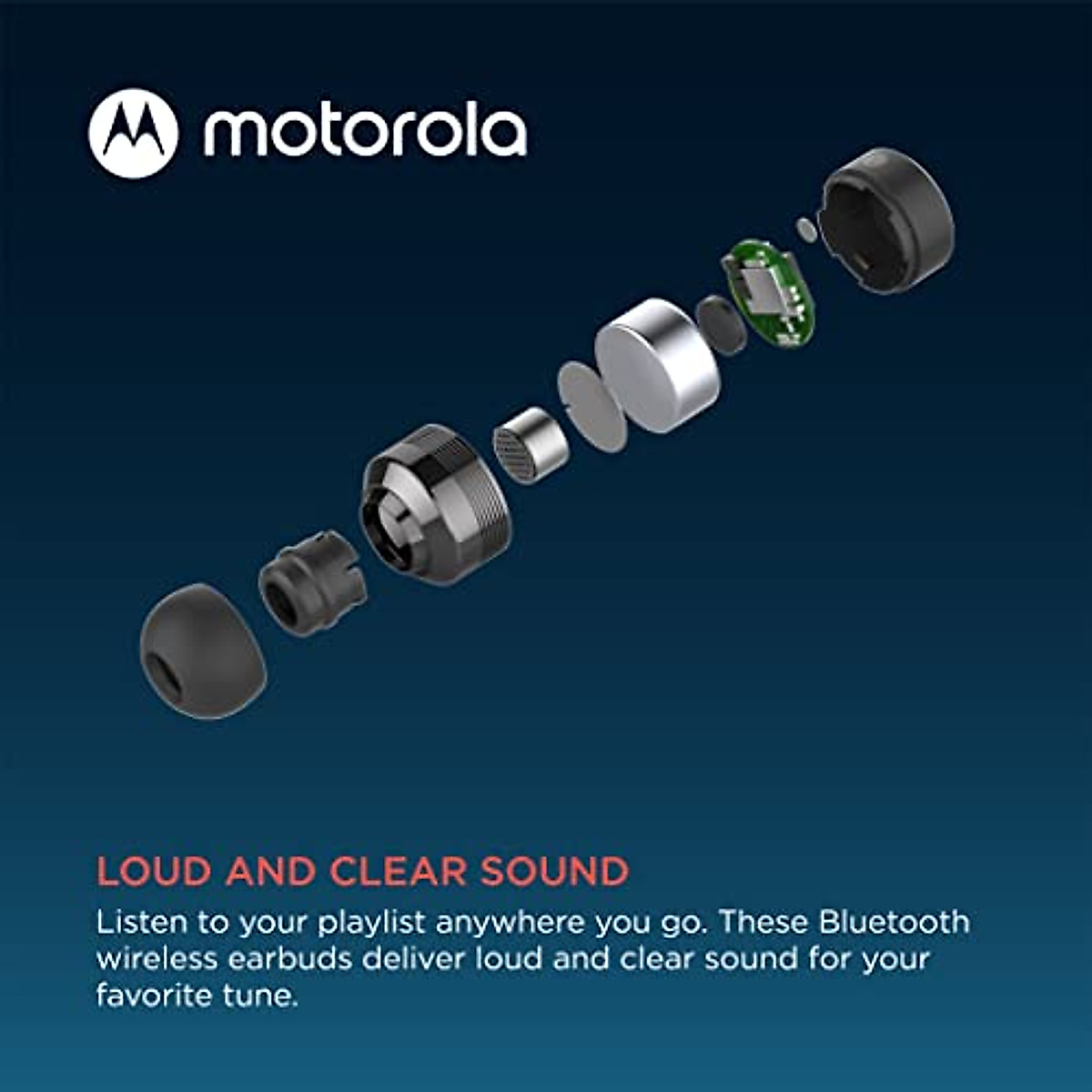 Motorola Moto Buds 120 - True Wireless Bluetooth Earbuds with Microphone & Compact Charging Case - IPX5 Water Resistant, Voice & Smart Touch-Control, Lightweight Comfort-Fit, Clear Sound - Black