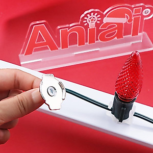 Aniai Extra Strong Magnetic Christmas Light Clips,Thicker Square Nickel-Plated Magnet Clips,Hang Hooks for Outdoor Christmas String Light/3m Light/Strip Light/C9 Holiday Lighting Sockets,100pcs