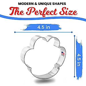Paw Print Cookie Cutter 4.5 Inch - Made in the USA – Foose Cookie Cutters Tin Plated Steel Paw Print Cookie Mold
