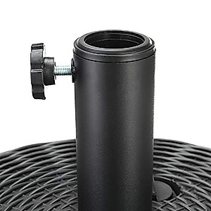 Home Zone Living 40lb Round Fillable Patio Umbrella Base Stand, 18in, Pole Holder, Water, Sand, Fits Poles Up to 1.9in(48mm) Diameter, UV Resistant, Lawn, Deck, Backyard, Garden, Spa, Pool, USA-Based
