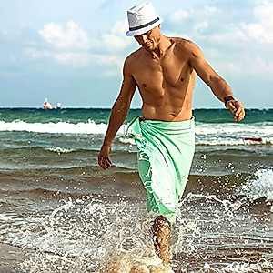 PAMUKLU Cloud Oversized Beach Towel - Sand-Resistant, Quick Drying, Compact, Soft and Absorbent - 100% Organic Turkish Cotton - for Pool, Yoga, Travel, Outdoor Adventures, and Gifts (Blue S)