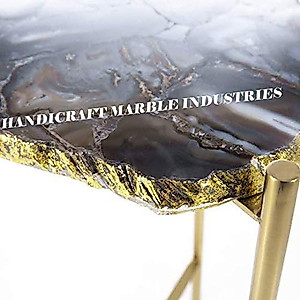 Grey Agate Table Top, Agate Side Table, Counter Top Agate Coffee Table, Agate Table Top, Quartz Organic Side Edge, Gemstone, Stone, Agate