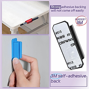 Paiholy 10 Pack Silicone Pencil Holder, Adhesive Pen Holder for Desk with 10 Extra 3M Pads, Marker Holder for Classroom and Teacher, Pen Clip for Clipboard Office Desk Accessories, Black