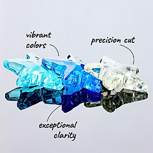 Plastic Stars - Gemstones and Crystals - Pack of 160pcs Vase Filler - Jewels for Crafts - Fish Tank Rocks - Sensory Bin Filler - Gems for Crafting - Fake Ice - Aquarium Stones - Multicolored