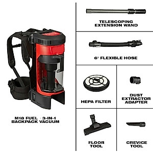 FitseN Suitable for Milwaukee M18 18V 3-in-1 Cordless Backpack Vacuum - Bare Tool, Model# 0885-20