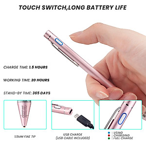 Pencil for Samsung Galaxy Tab A7 A8 A9 Stylus, Rsepvwy Active Digital Stylus with 1.5mm Ultra Fine Tip Stylus Pen for Samsung Galaxy Tab A7 A8 A9,Pink