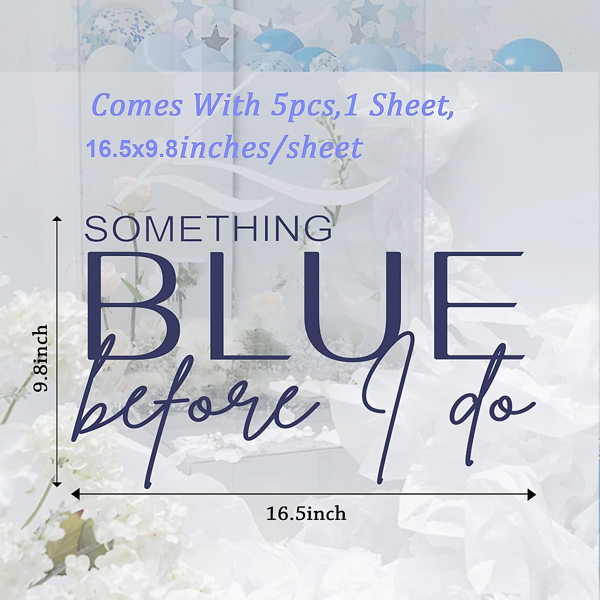 Something Blue Before I do Decal for Balloons Arch Peel and Stick - Something Blue Bridal Shower Decorations,Bridal Shower Sticker for Backdrop,Blue Bachelorette Wedding Engagement Party Decorations