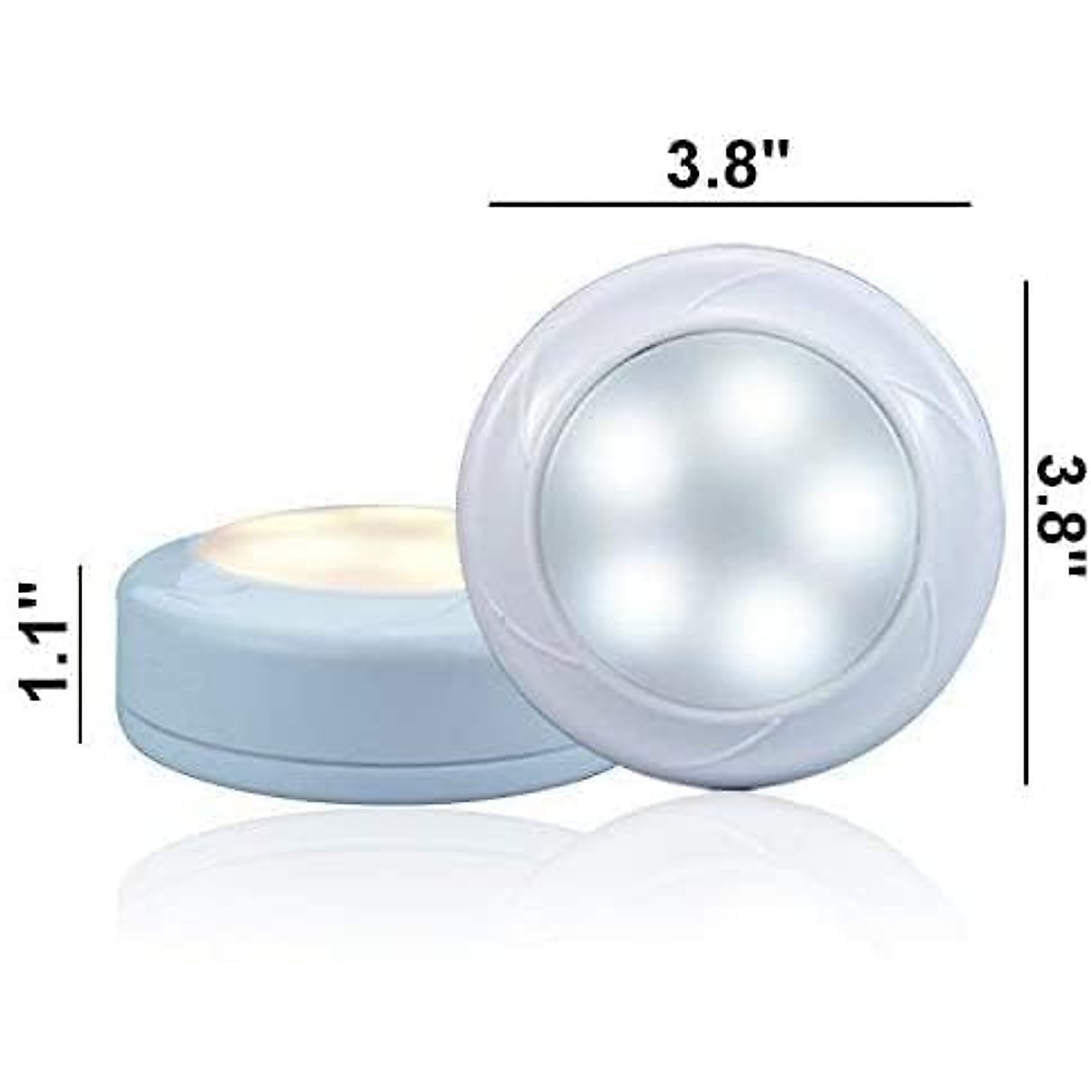 WRalwaysLX 2pack Remote Control LED Cabinet Push Light Cool/Warm Adjustable Night Light, Used by 3x1.5V AA Batteries (Not Included) for Kitchen Under Cabinet Lighting,Closets, Cabinets…