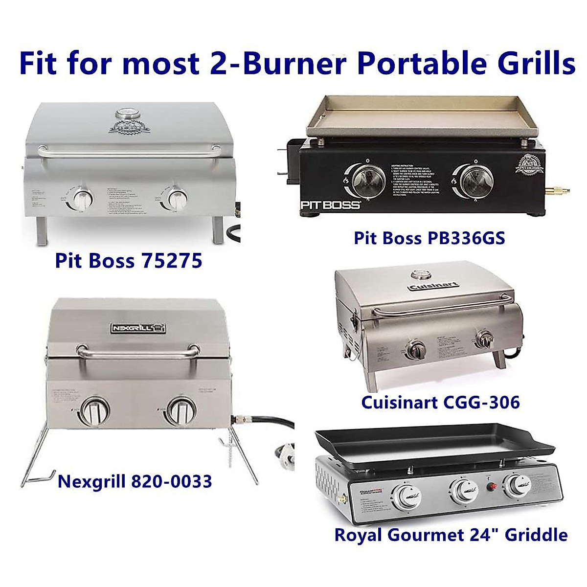 Heavy Duty 24 Inch Grill Cover Compatible with Cuisinart CGG-306, Royal Gourmet 24’’ Tabletop Griddle PD1301R/ PD1301S, Ninja OG751, Compatible with Pit Boss 75275 & PB336GS