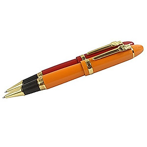 Sipliv 2PCS Jinhao Big Heavy 159 Rollerball Pen, Gold Trim, Red & Orange