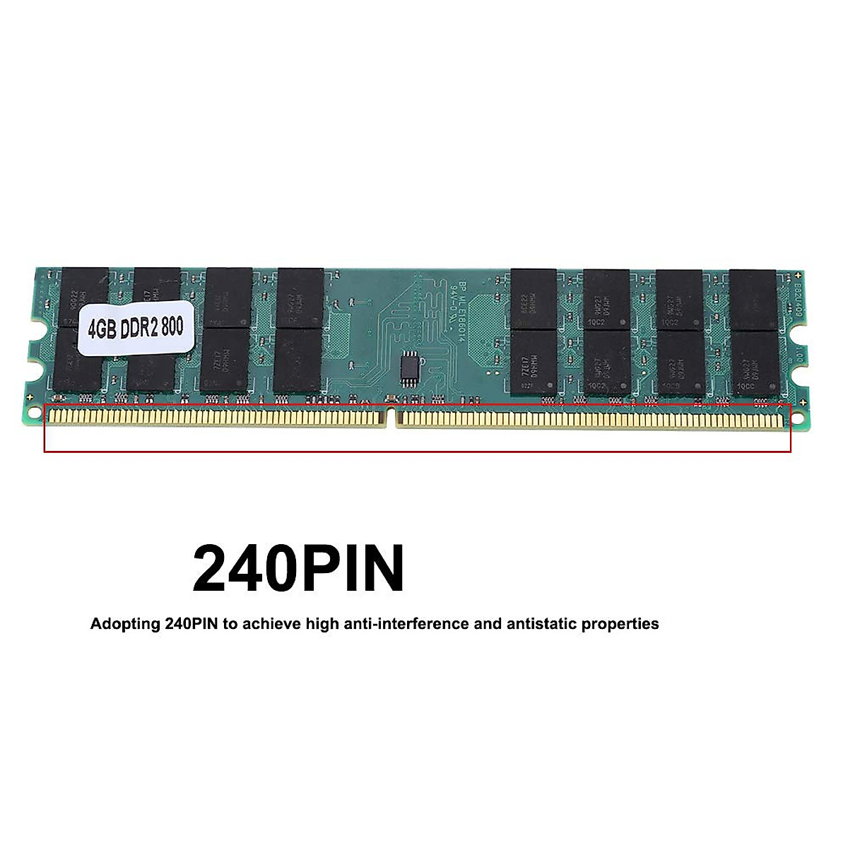 4GB Large Capacity DDR2 Memory Module,800MHz Fast Data DDR2 4GB for AMD for Desktop Laptop Computers