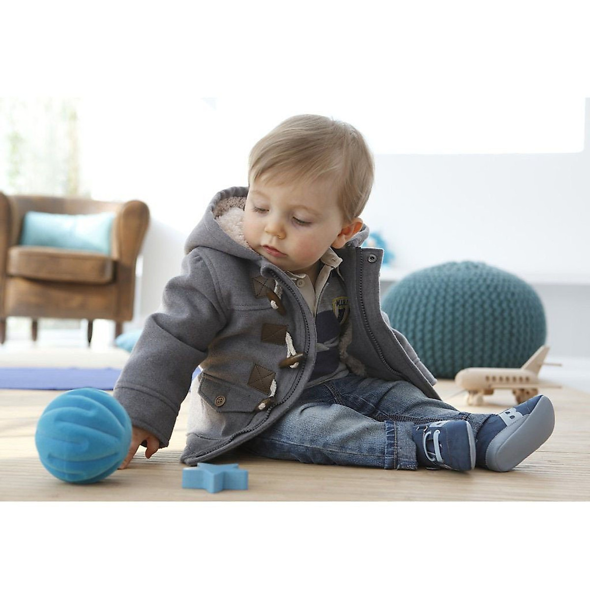 Lewego Unisex Baby Fleece Hooded Jacket Outerwear Duffle Zipper Winter Coat, Grey, 100cm(12-18Months)