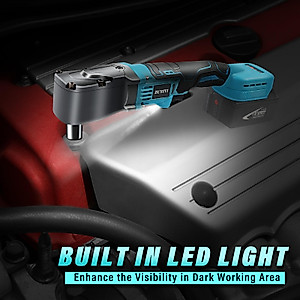 ZUYIYI 1/2" Electric Ratchet Wrench for Makita 18V Battery, 320N.m 3500RPM High Torque Cordless Power Ratchet Driver, Right Angle Impact Wrench with Variable Speed (Battery NOT Included)