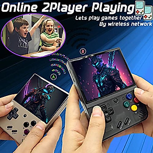 Miyoo Mini Handheld Game Console Portable Retro Games Consoles Rechargeable Battery Hand Held Classic System Black Transparent with Case