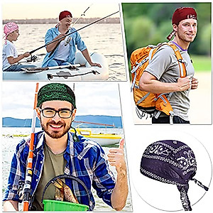Xaatren 18 Pieces Do Rag Skull Cap Paisley Pattern Bandanna Biker Head Wraps Quick-Drying Hats, Sweat Wicking Beanie for Men and Women, Multicolor, 4XL