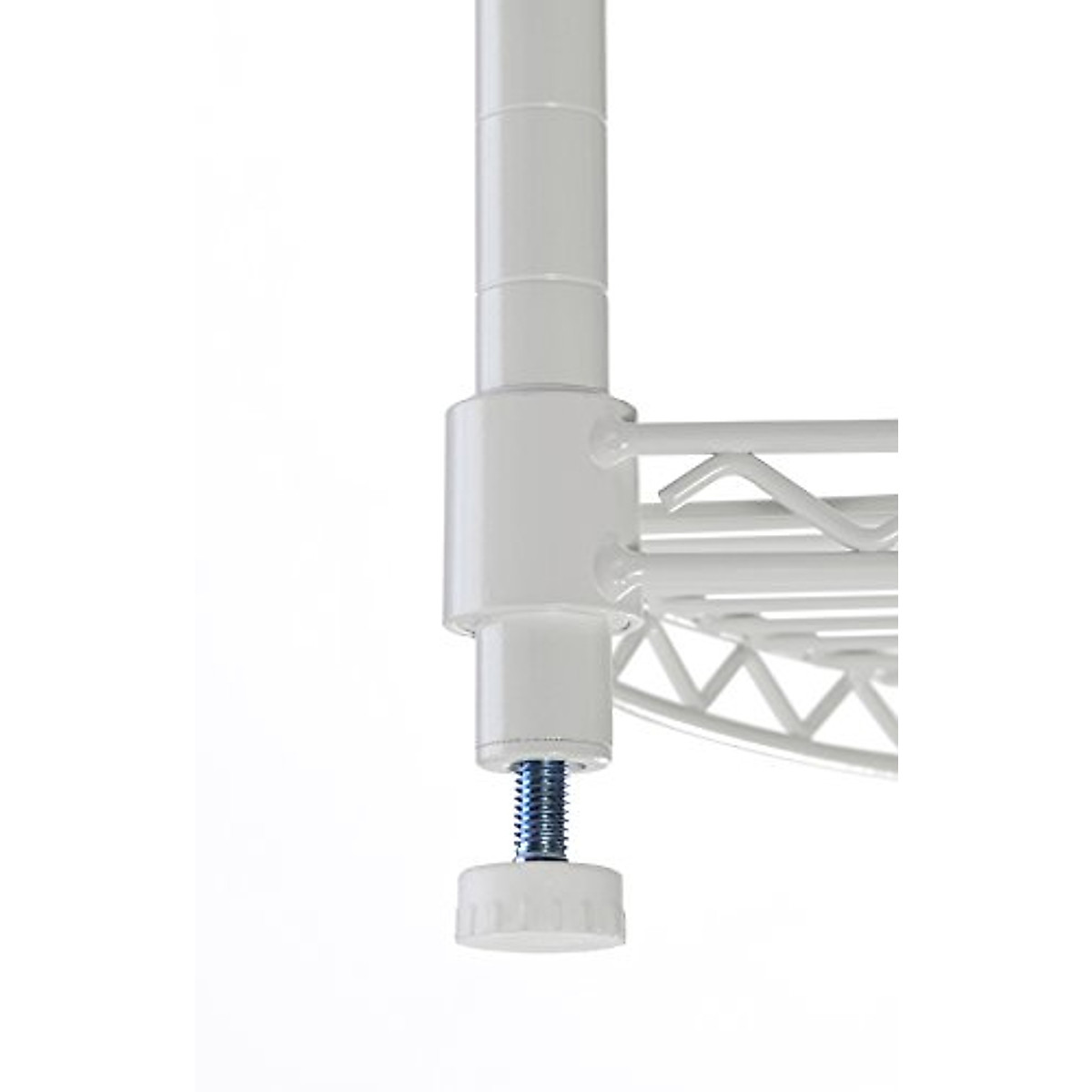 Muscle Rack WSCR141447 5-Shelf Steel Wire Corner Shelving Unit, 14" Width, 47" Height, 14" Depth , White