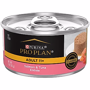 Purina Pro Plan Pate High Protein Senior Wet Cat Food, SENIOR 11+ Salmon & Tuna Entree - (24) 3 oz. Pull-Top Cans