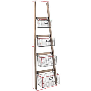 Wald Imports 4408 Wall Ladder, Bookcase, Brown