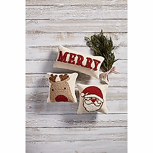 Mud Pie Christmas Mini Canvas Pillow, Merry