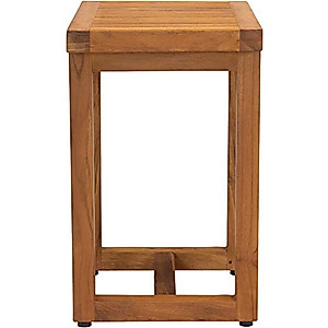 AquaTeak 18" Spa Teak Shower Bench with Elevated Height